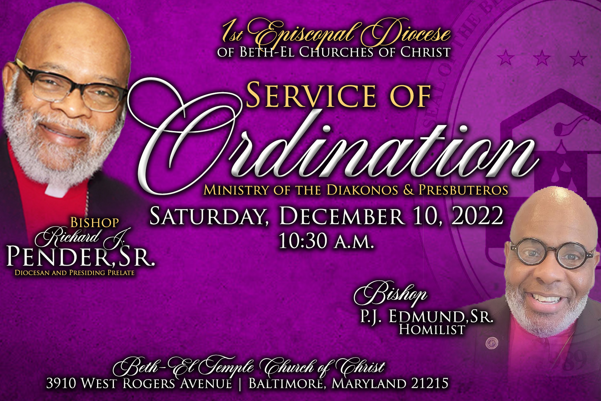 Bishop PJ Edmund Sr. – Beth-El Temple Church