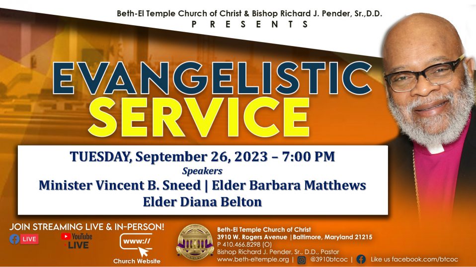 Beth-El Temple Church – A Place Where GOD Reveals HIS Glory!